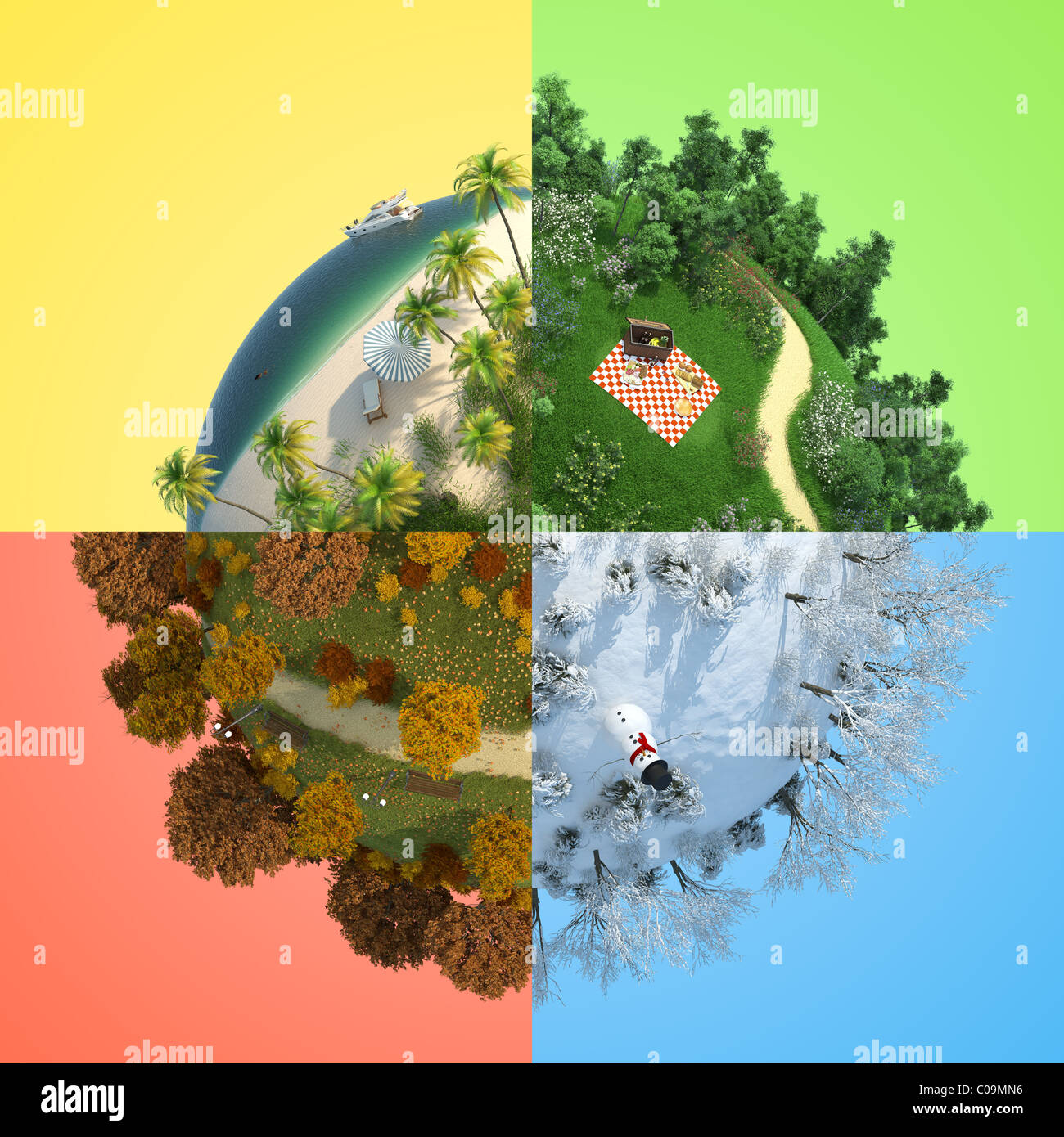 Circle four seasons hi-res stock photography and images - Alamy