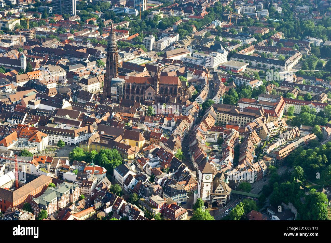 Aerial view of Freiburg im Breisgau, Baden-Wuerttemberg, Germany Stock ...