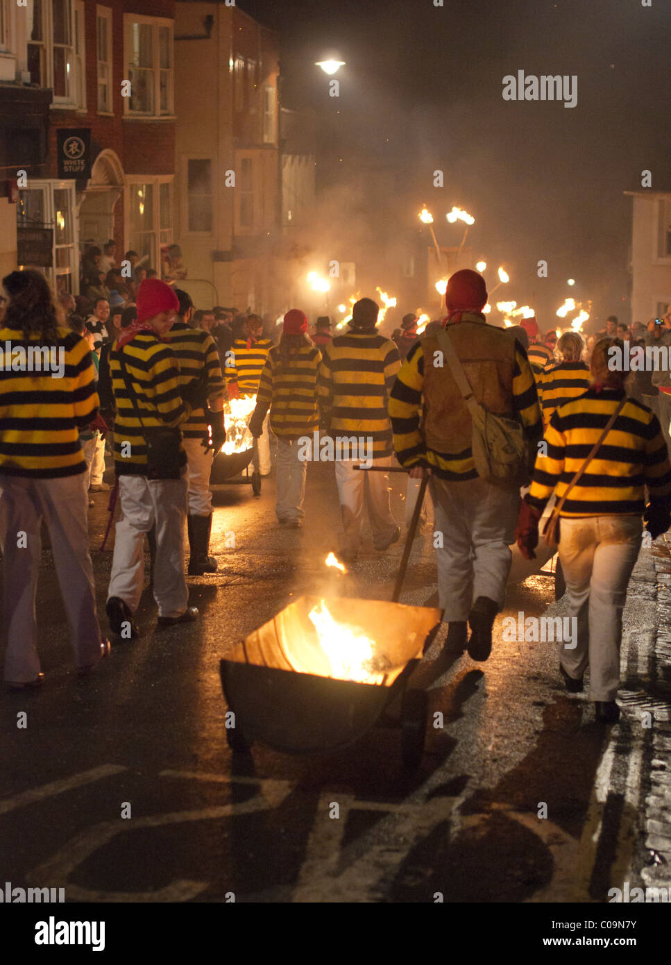 The annual bonfire night parade held in Lewes, East Sussex. The ...