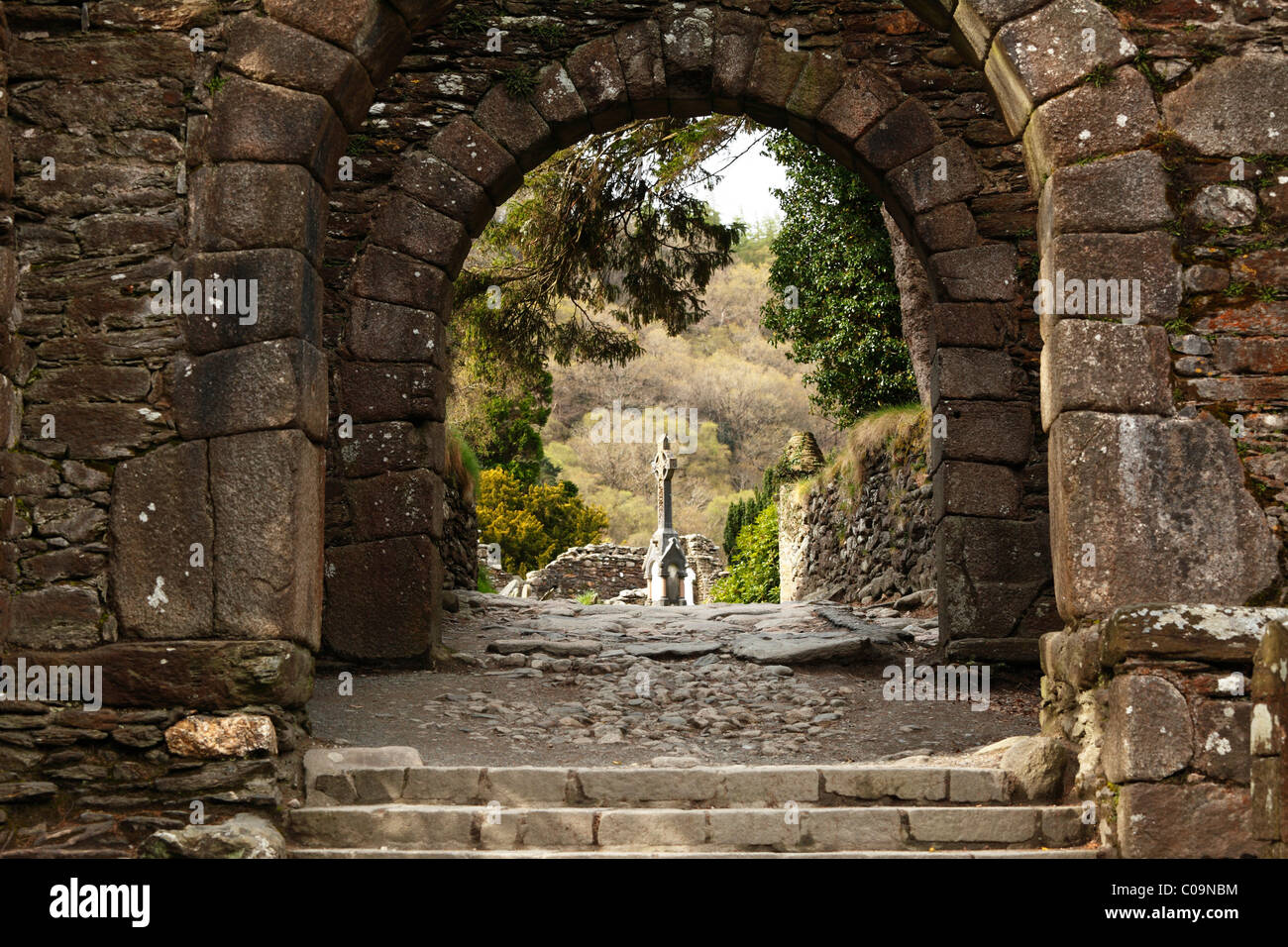 Gatehouse, Glendalough monastery, Wicklow Mountains, County Wicklow ...