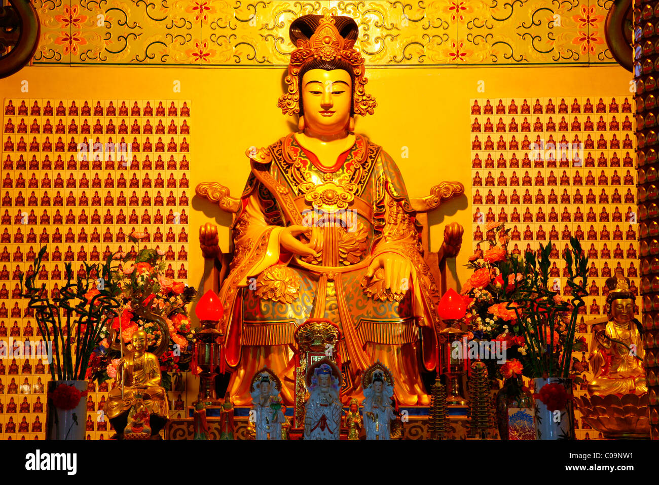 Statue of Mazu, goddess of the sea, tutelary goddess, Chinese Thean Hou Temple, Kuala Lumpur ...