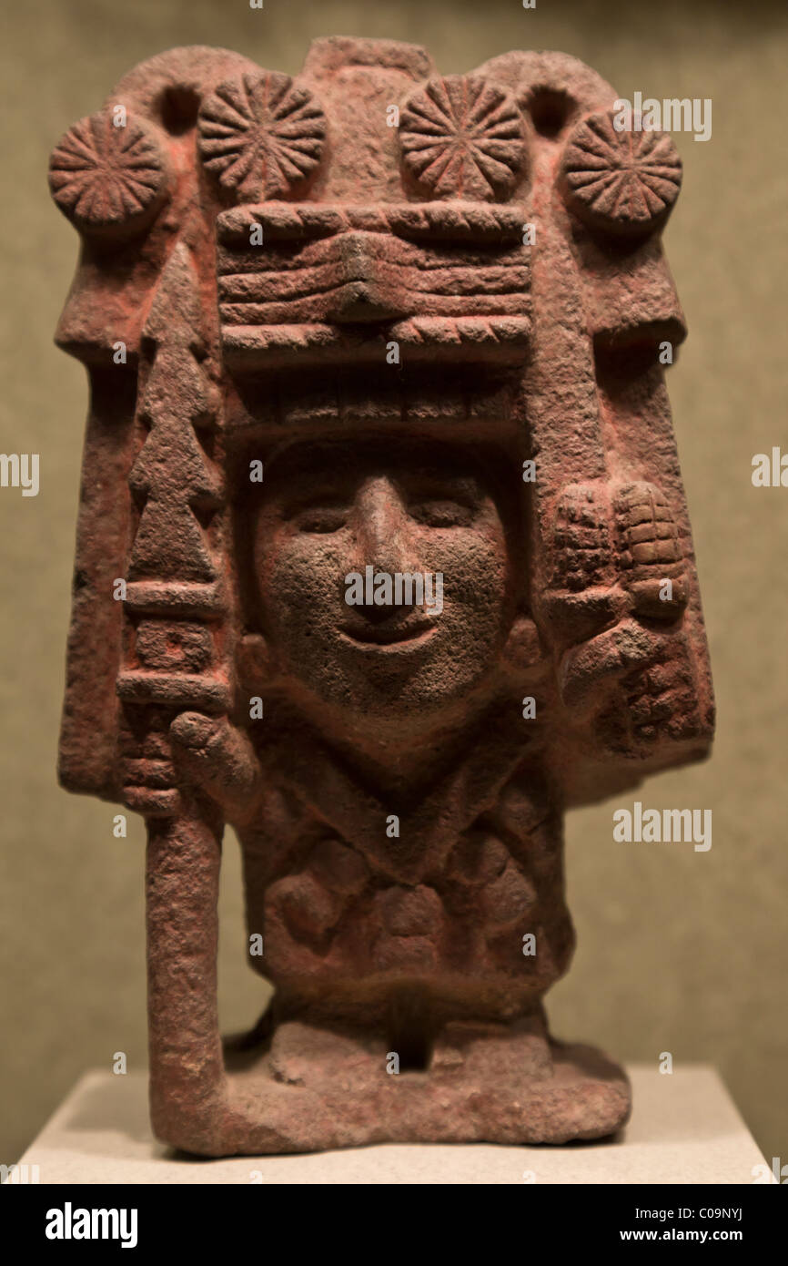 Statue of Mexica or Aztec corn goddess Chicomecoatl patron of ...