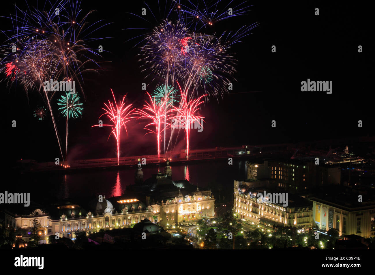Fireworks over the Casino Monte-Carlo, Principality of Monaco, Côte d ...