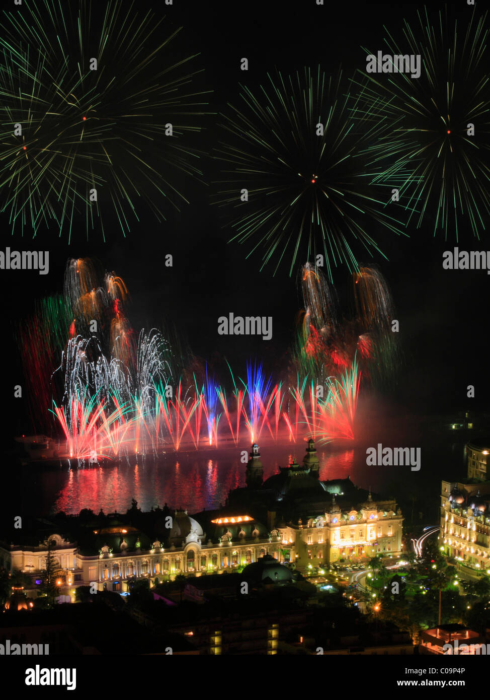 Fireworks over the Casino Monte-Carlo, Principality of Monaco, Côte d ...