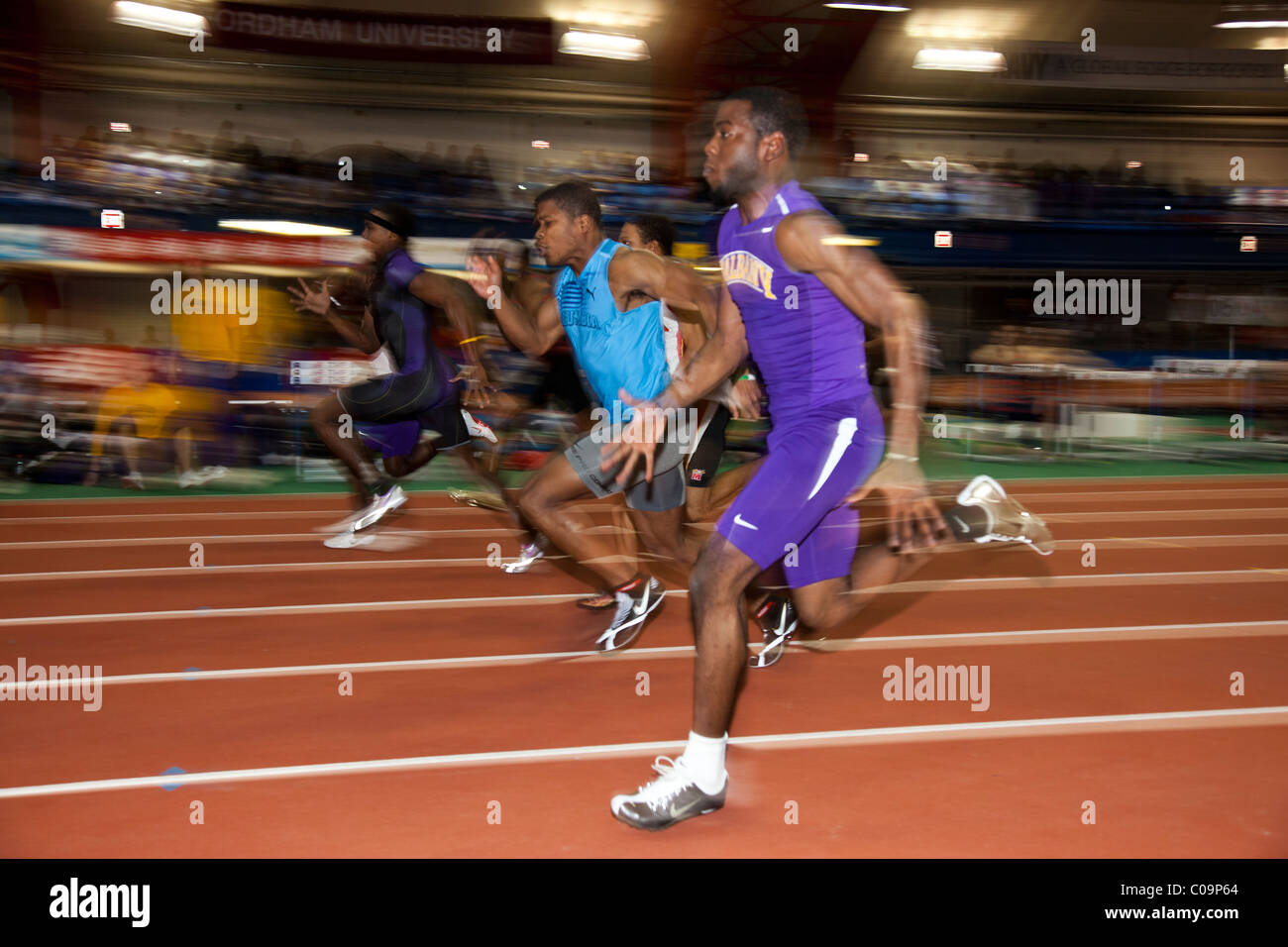College men's 60 meter dash Stock Photo - Alamy