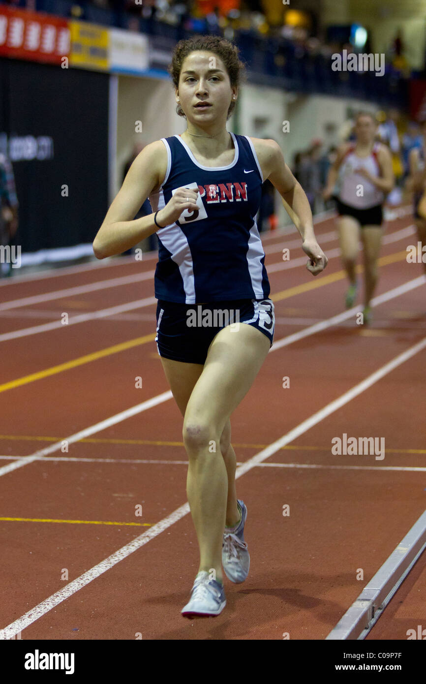 College Women's One Mile Run Stock Photo - Alamy