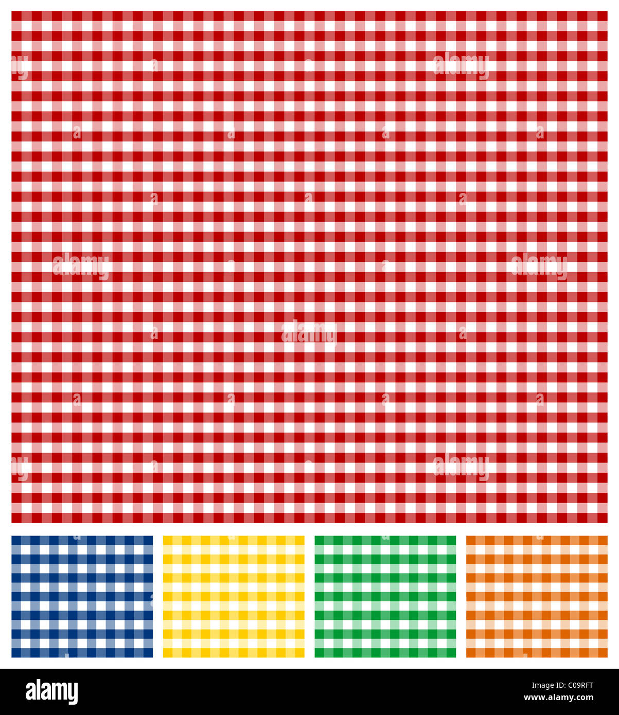 Cross-weave Gingham Seamless Tiles: Red and white background. Same ...