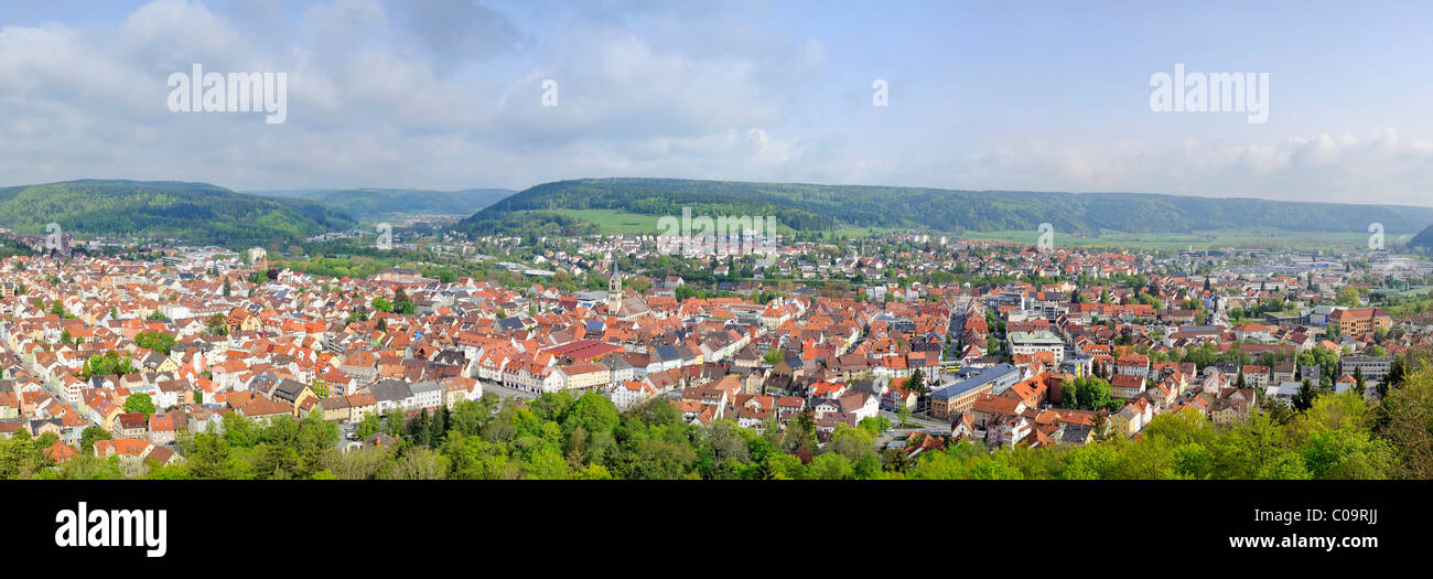 Panoramic view on the large district town Tuttlingen, Landkreis ...