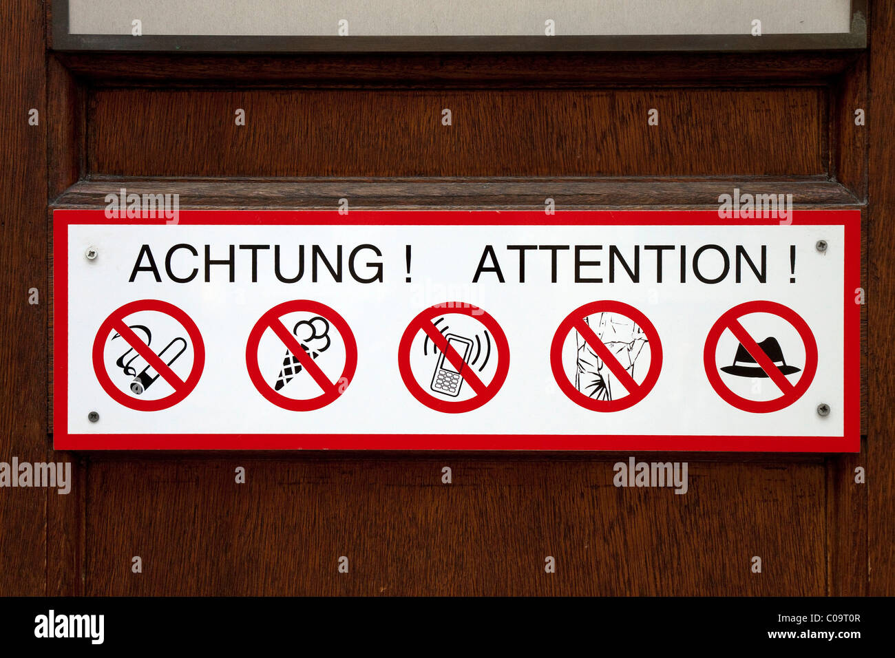 Many prohibitions on a sign, symbol, good manners, decency Stock Photo ...
