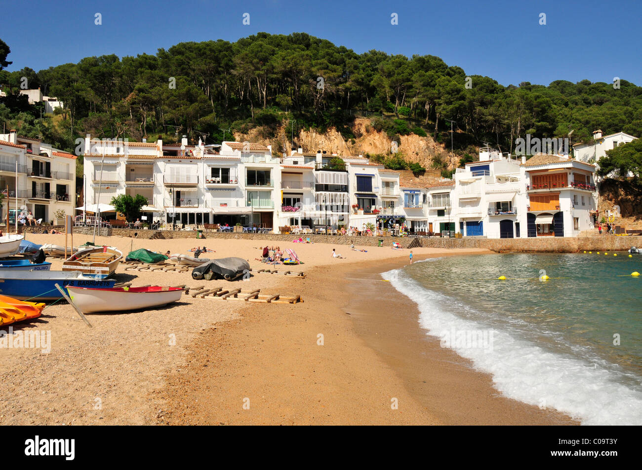 Platja de Tamariu, beach of Tamariu, Costa Brava, Spain, Iberian ...
