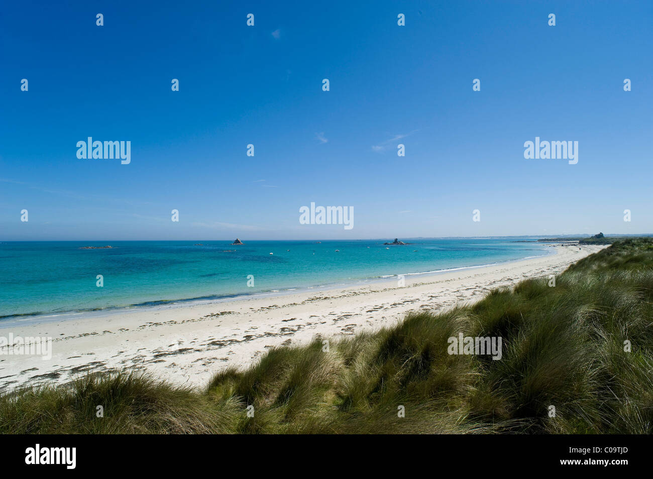 Beach and dunes, Keremma, Finistere, Brittany, France, Europe Stock ...