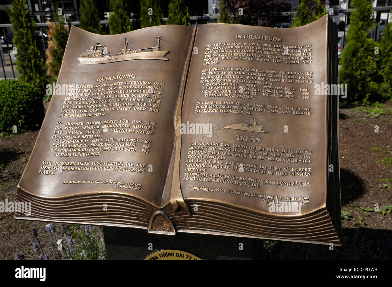 Memorial to the Cap Anamur, Hafenmeile, Hamburg, Germany, Europe Stock ...