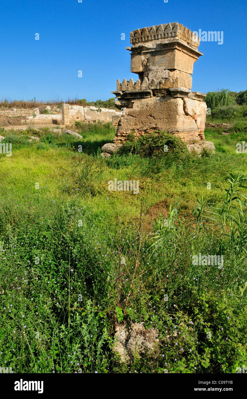 Phoenician water temple at the archeological site of Amrit near Tartus ...
