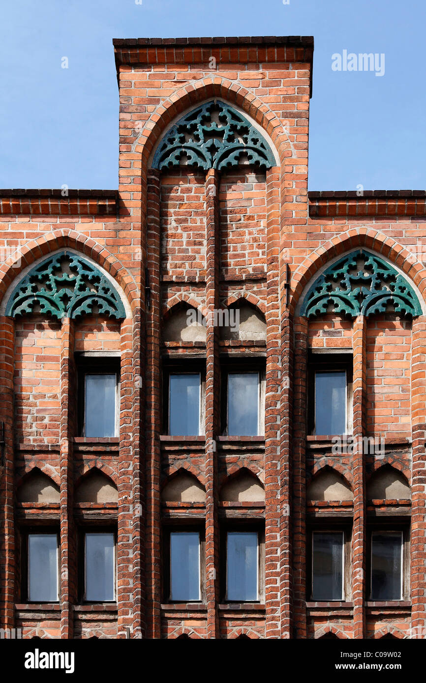 Medieval gable in the Muehlenstrasse, Stralsund, Baltic Sea ...