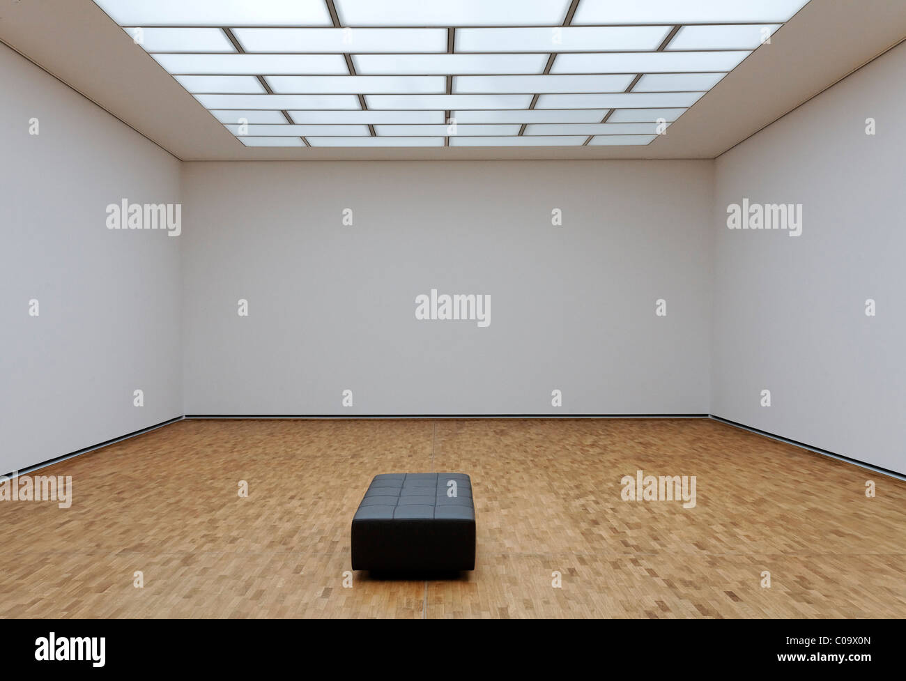 Empty exhibition space with seating, Museum Folkwang, Essen, Ruhr Area ...