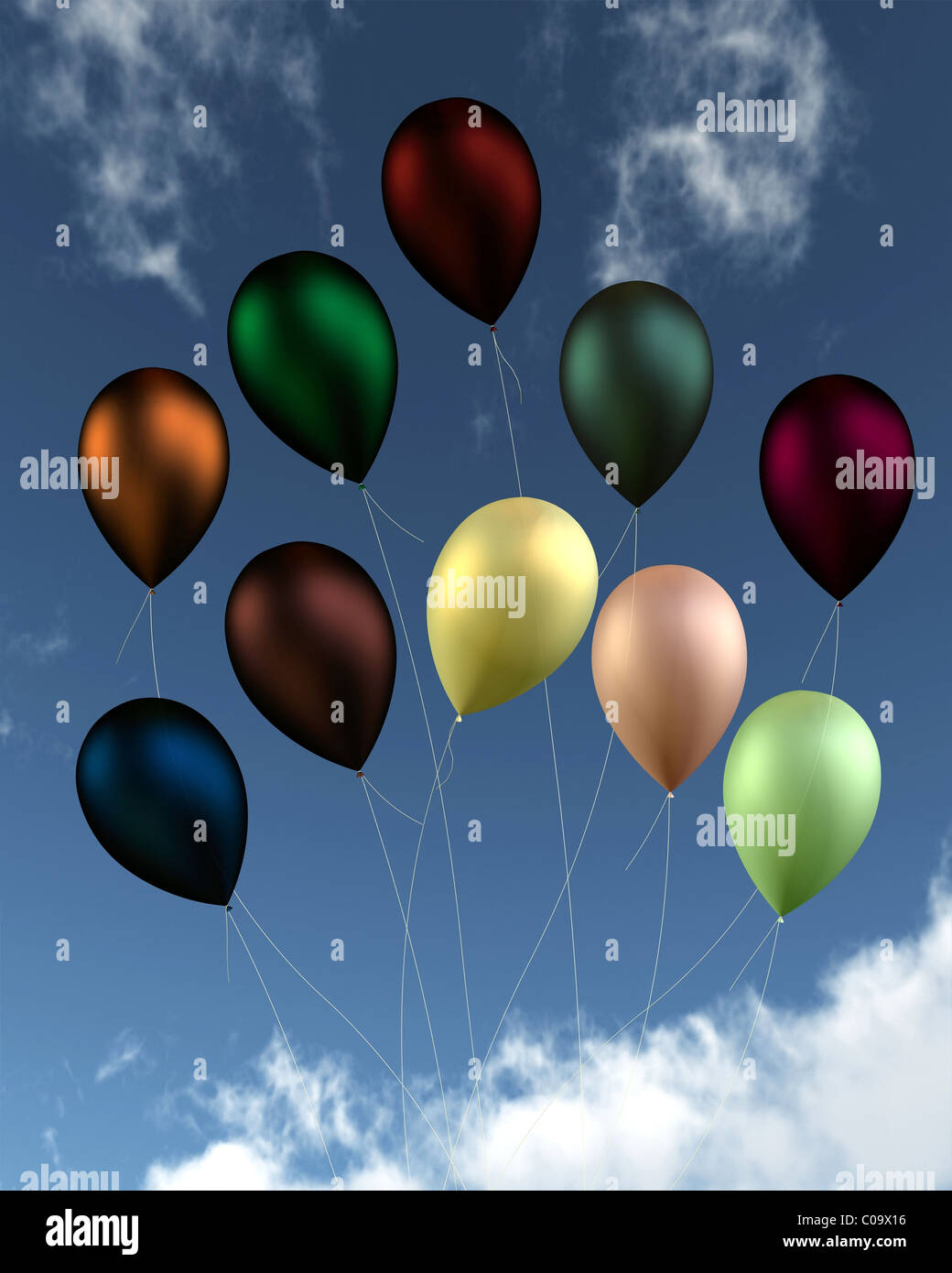 Colourful Shiny Balloons Stock Photo - Alamy