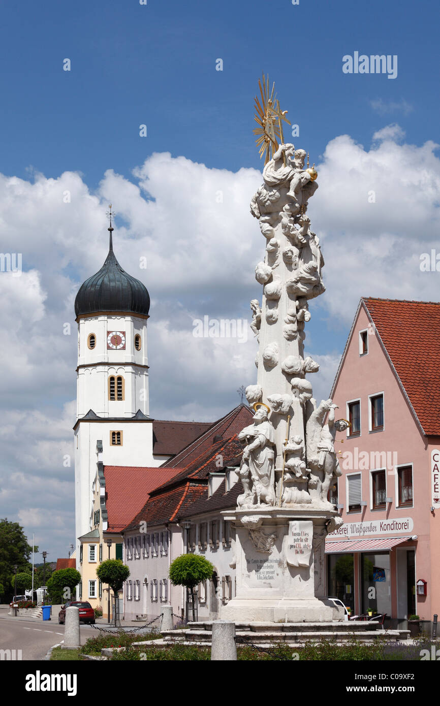 Plague column or Holy Trinity column, Wallerstein, Noerdlinger Ries ...
