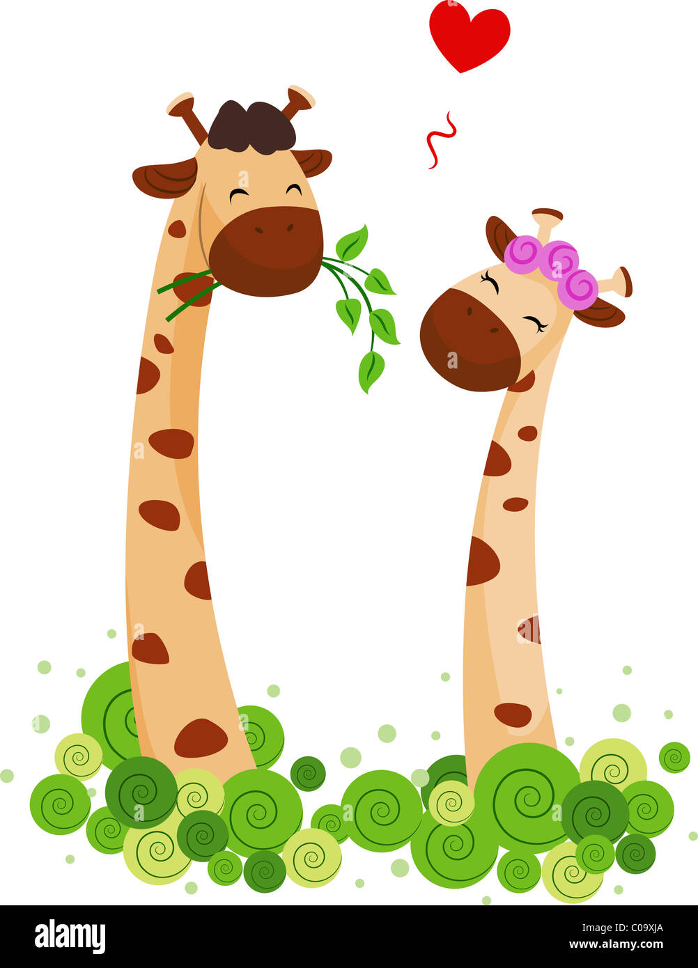 Clipart giraffe in cartoon Cut Out Stock Images & Pictures - Alamy