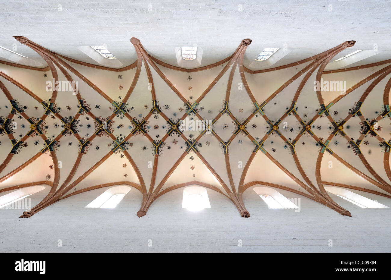 Interior, ceiling vault in the nave of the Lay Church, rib vaulting ...