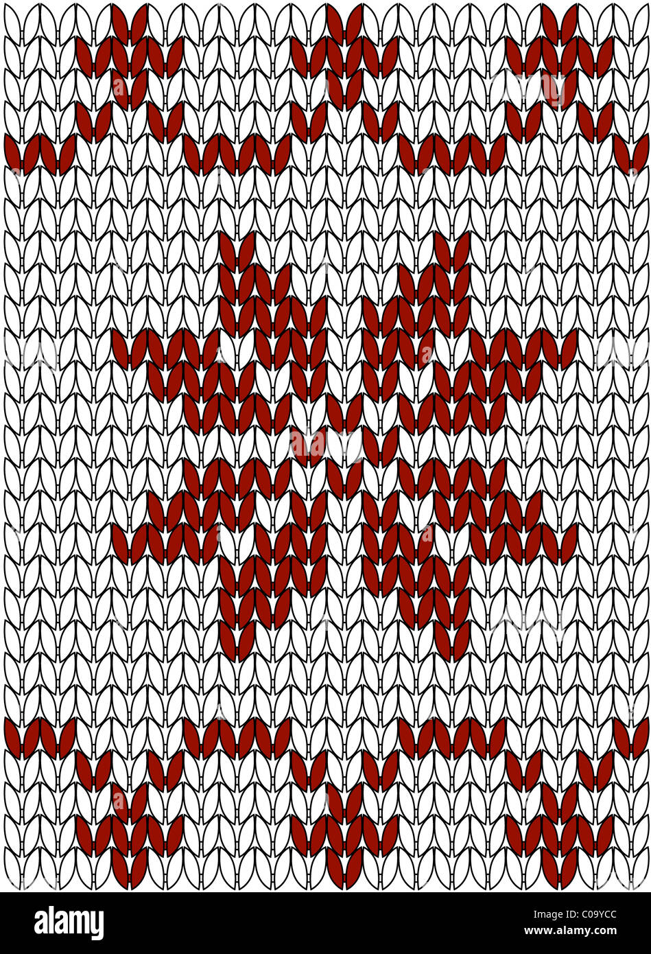 Red Snowflake Knit Pattern Stock Photo - Alamy