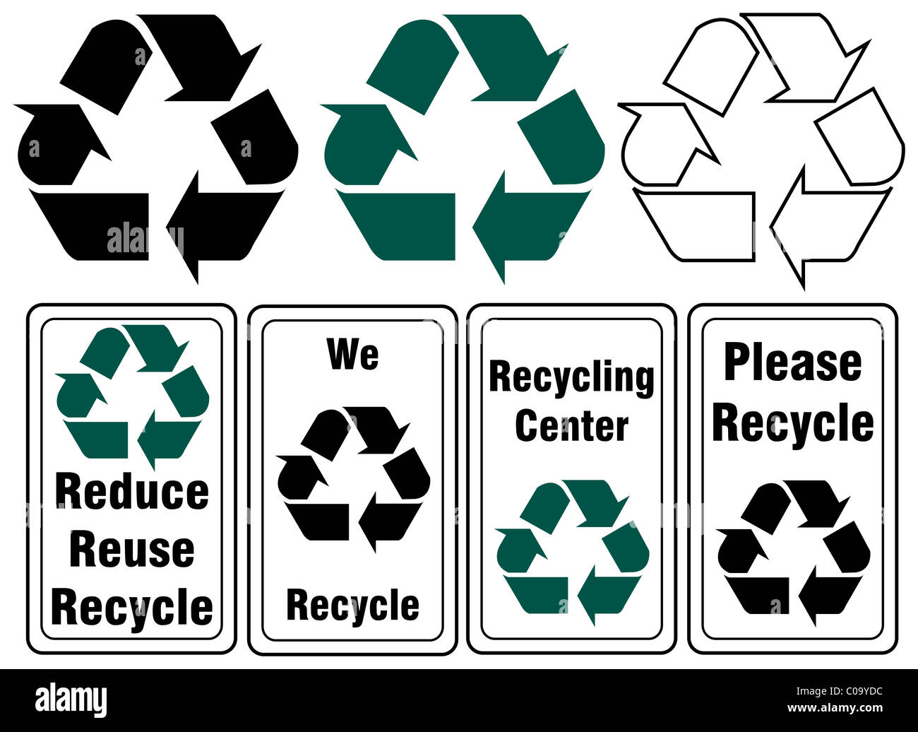 Recycling road signs hi-res stock photography and images - Alamy