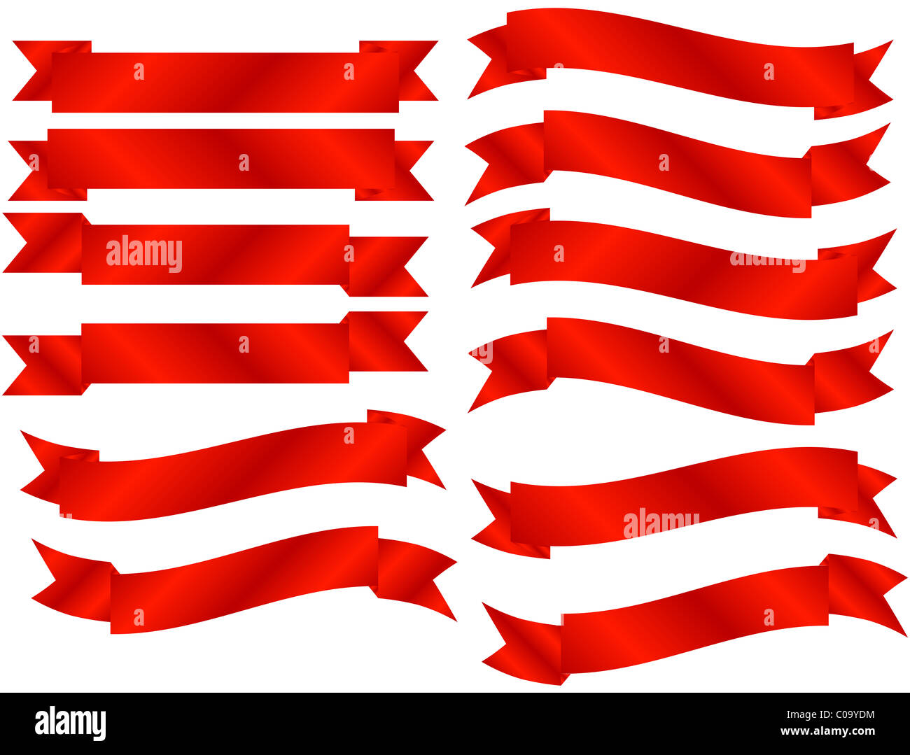 Set of 12 Red Banners Stock Photo - Alamy