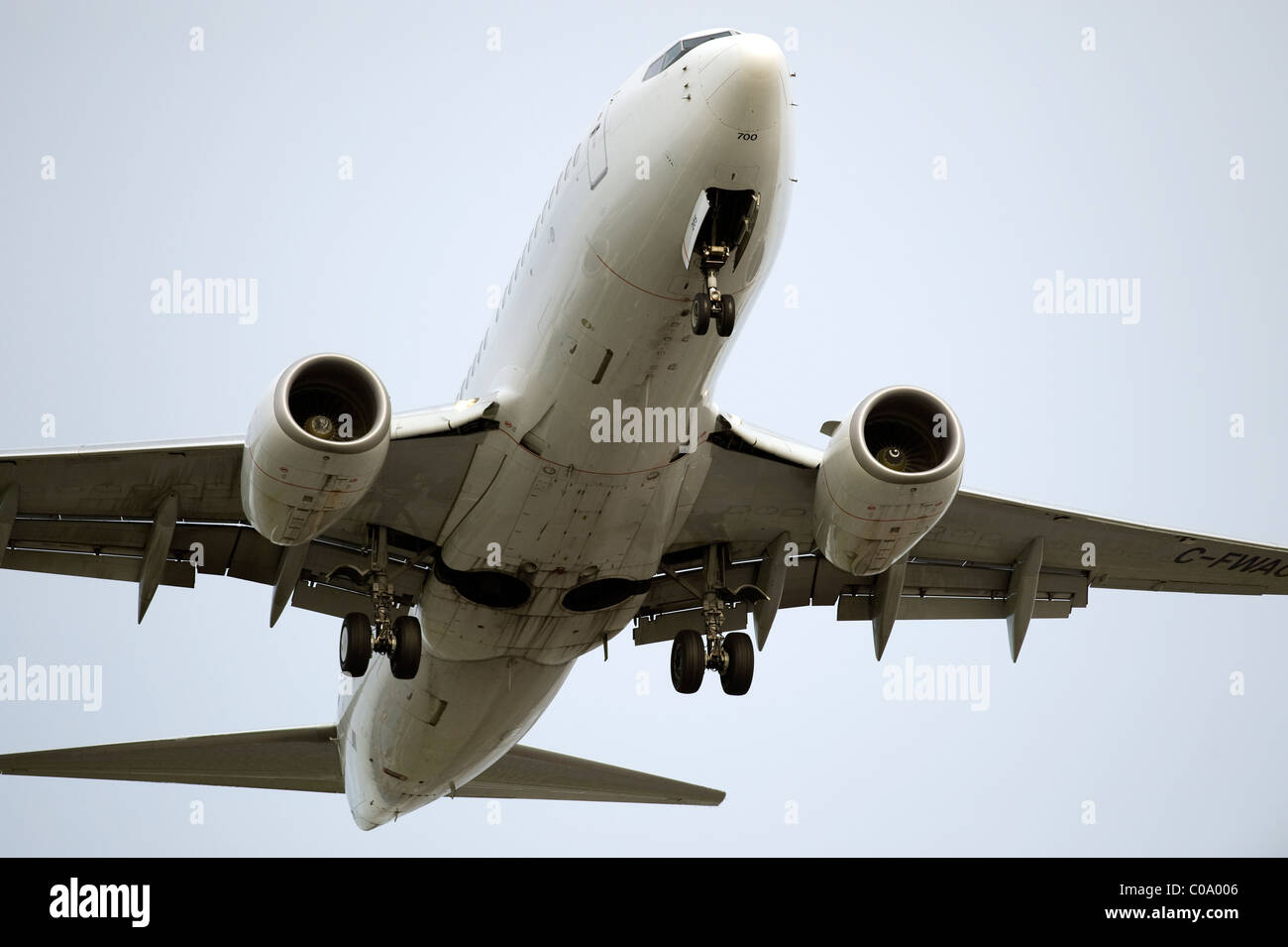 Airplane before landing in Vancouver airport Stock Photo - Alamy