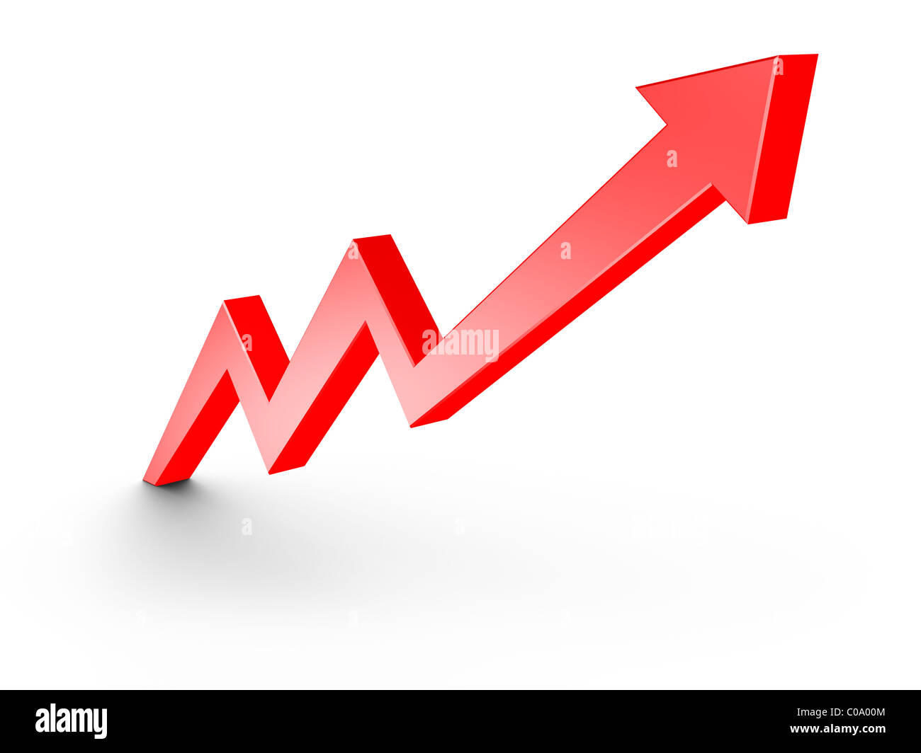 Red Arrow Growth Chart isolated on white Stock Photo - Alamy