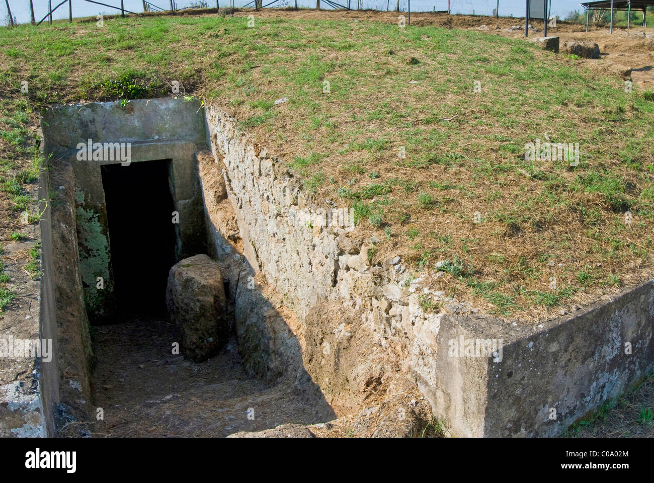 Etruscan Necropolis of Ara del Tufo, Entrance of Tumulus Tomb, Tuscania ...