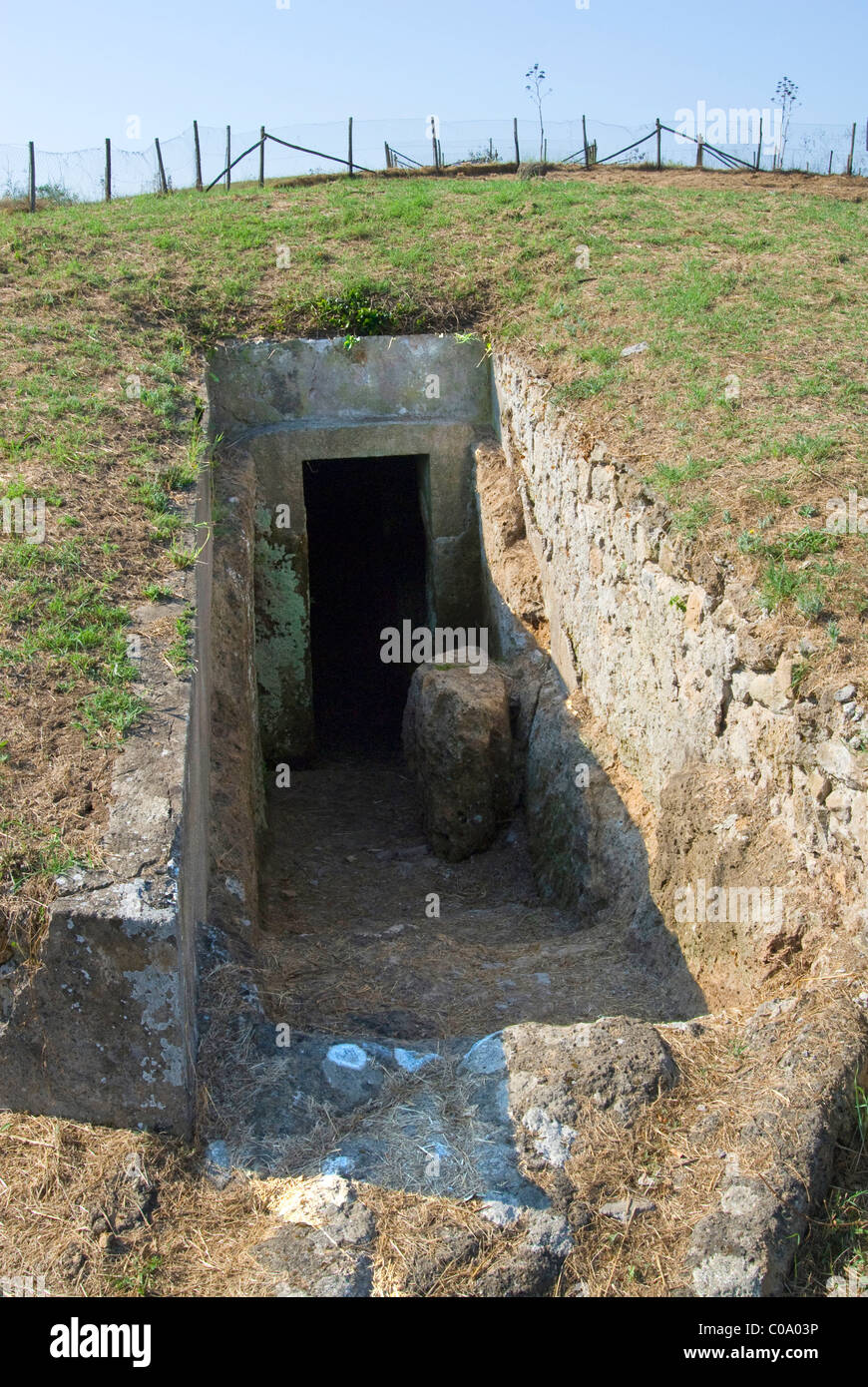 Etruscan Necropolis of Ara del Tufo, Entrance of Tumulus Tomb, Tuscania ...