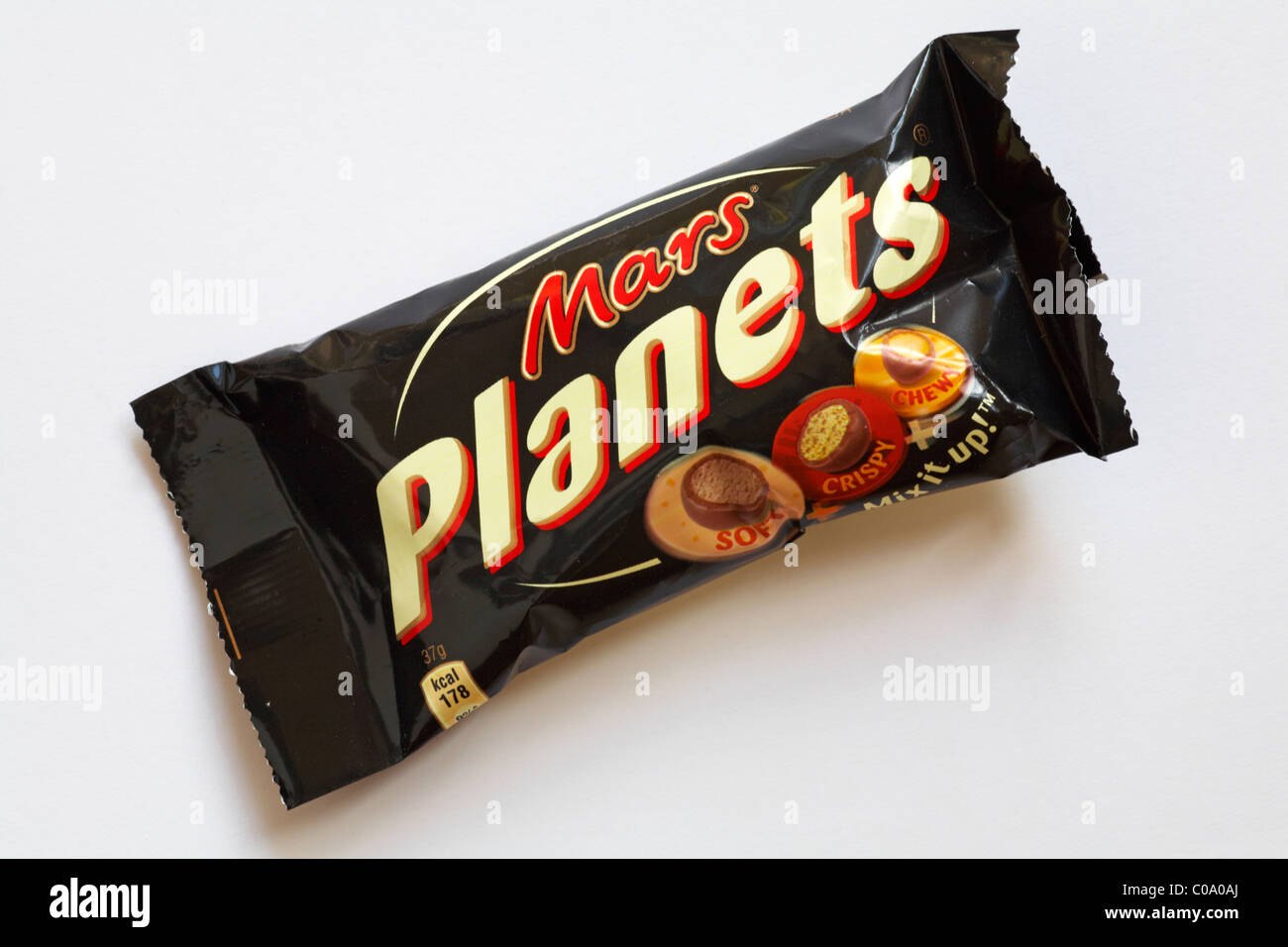 bag of Mars Planets chocolates isolated on white background Stock Photo ...