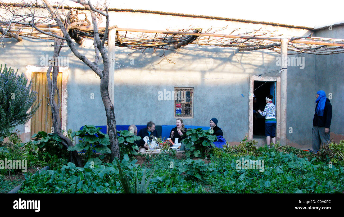 Trekking staying in a gite in Jebel Sahro region, Morocco Stock Photo ...