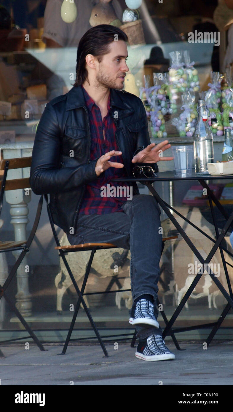 Jared Leto enjoying lunch with a friend at Joan’s on Third Los Angeles ...