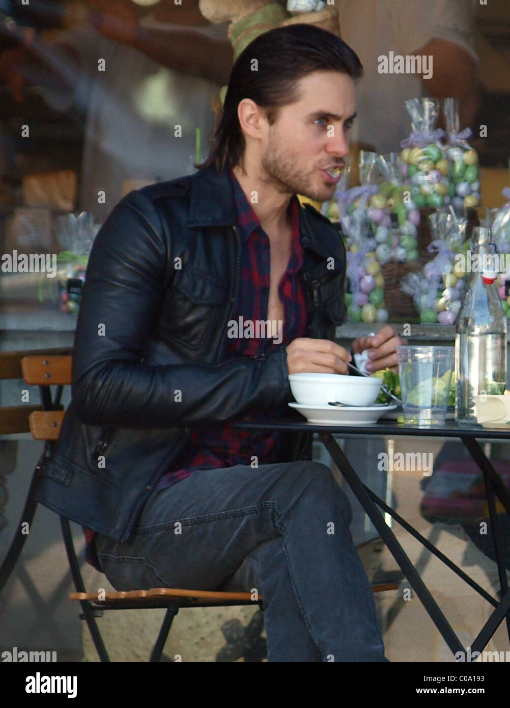 Jared Leto enjoying lunch with a friend at Joan’s on Third Los Angeles ...