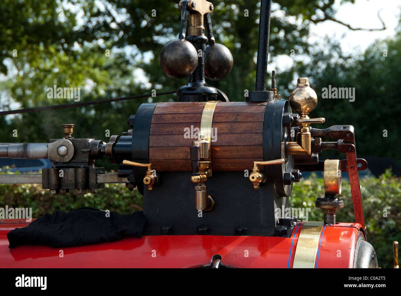 Pistons and belts on vintage steam traction engine Stock Photo - Alamy