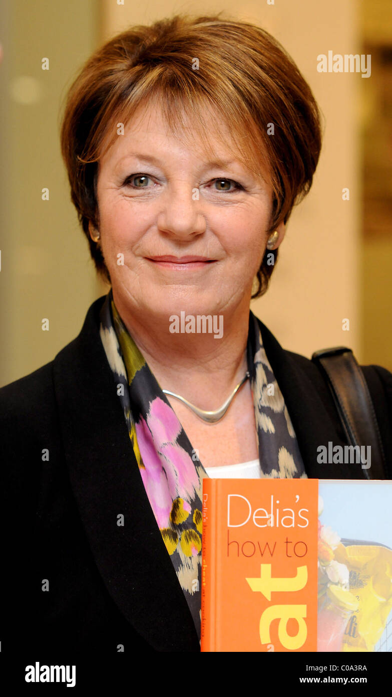 Delia smith signs copies book how cheat cooking hi-res stock ...