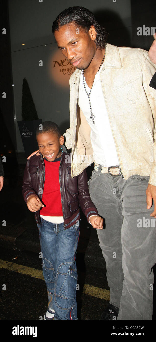 Didier Drogba leaving Nobu Berkley Square after having a family meal to ...