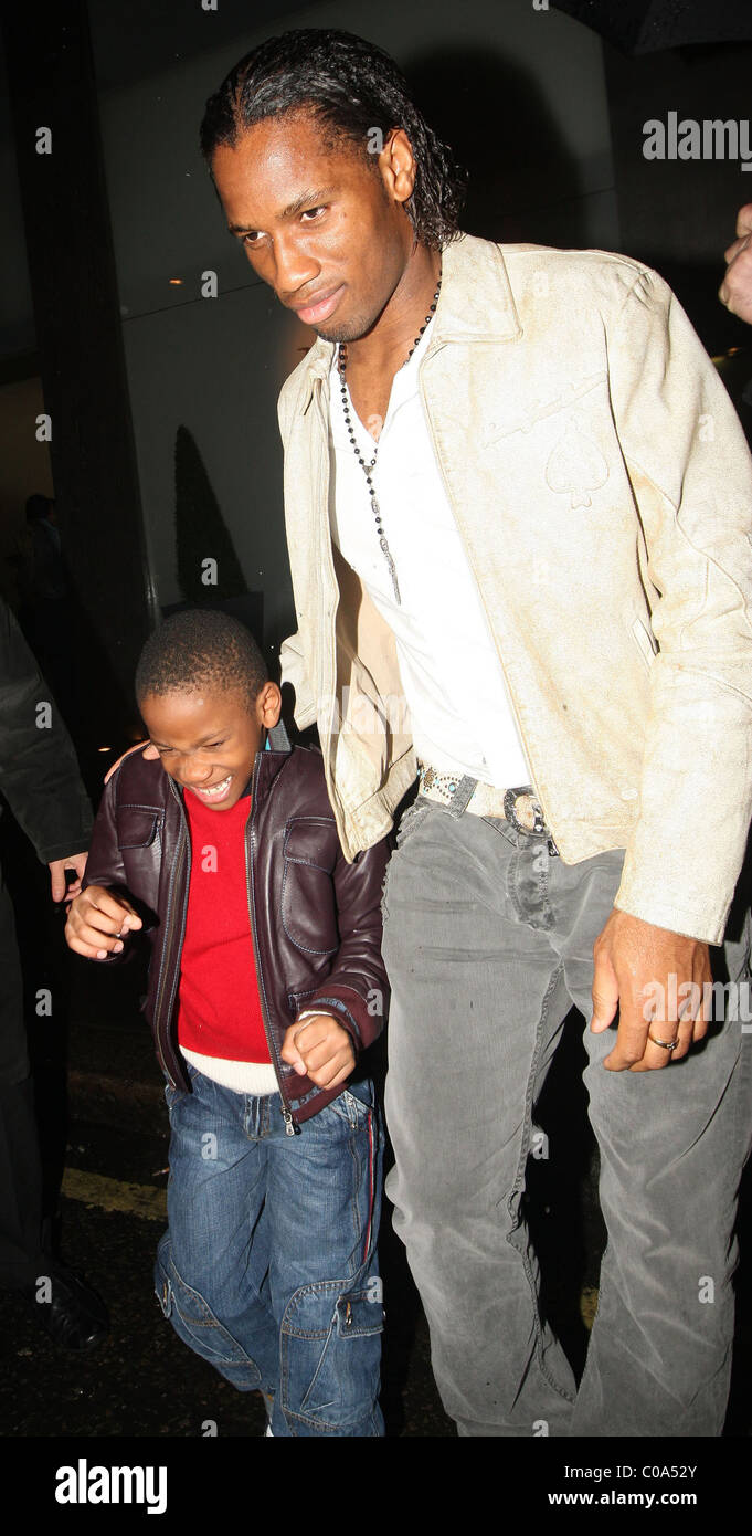 Didier Drogba leaving Nobu Berkley Square after having a family meal to ...