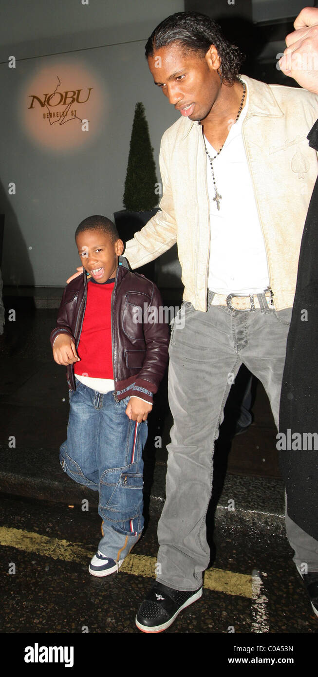 Didier Drogba leaving Nobu Berkley Square after having a family meal to ...