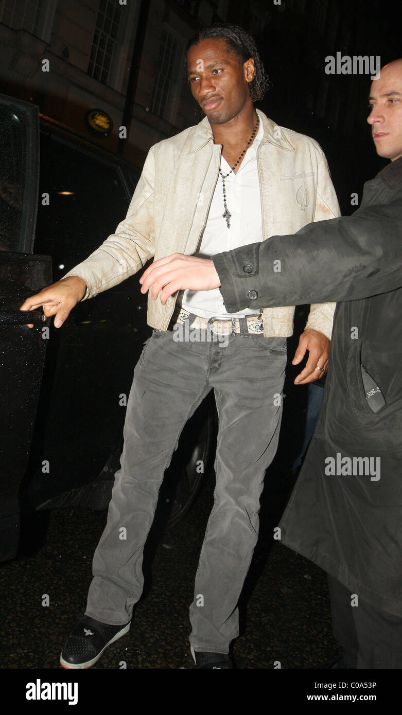 Didier Drogba leaving Nobu Berkley Square after having a family meal to ...