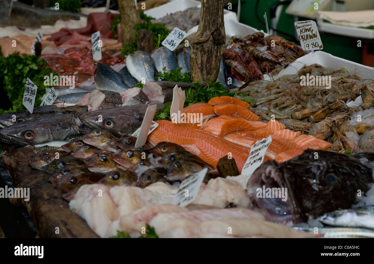 Fish for sale at Borough Market, London Stock Photo - Alamy