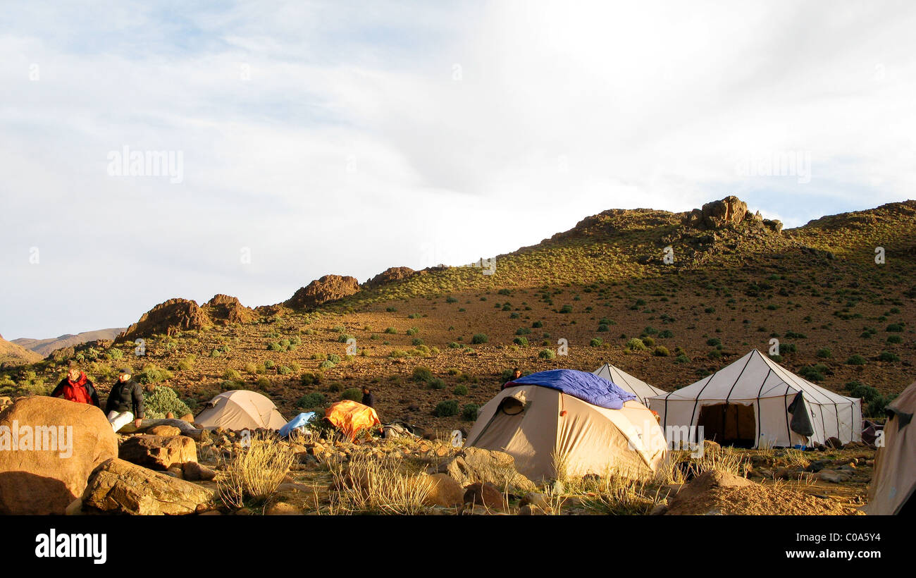 Camp, trekking in Jebel Sahro, Morocco Stock Photo - Alamy