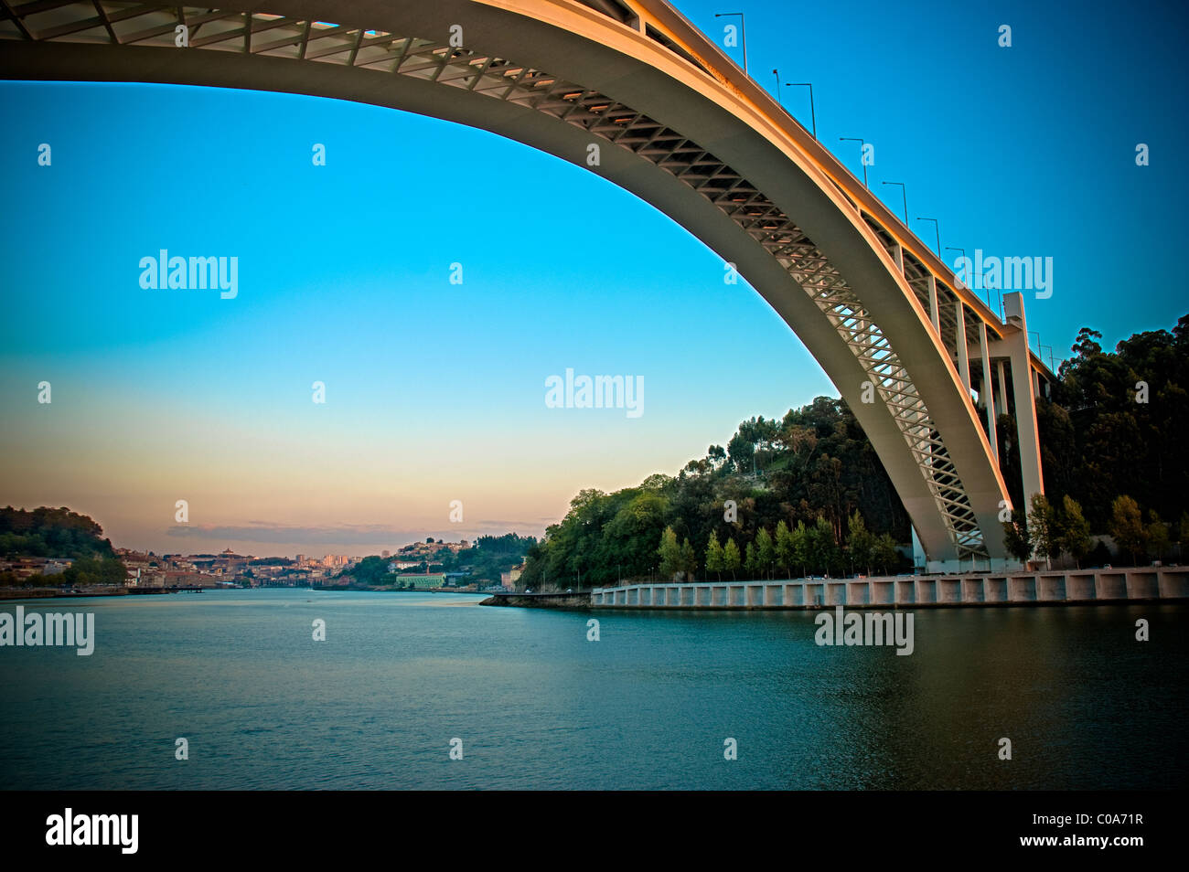 Oporto bridge at beautiful sunset Stock Photo - Alamy