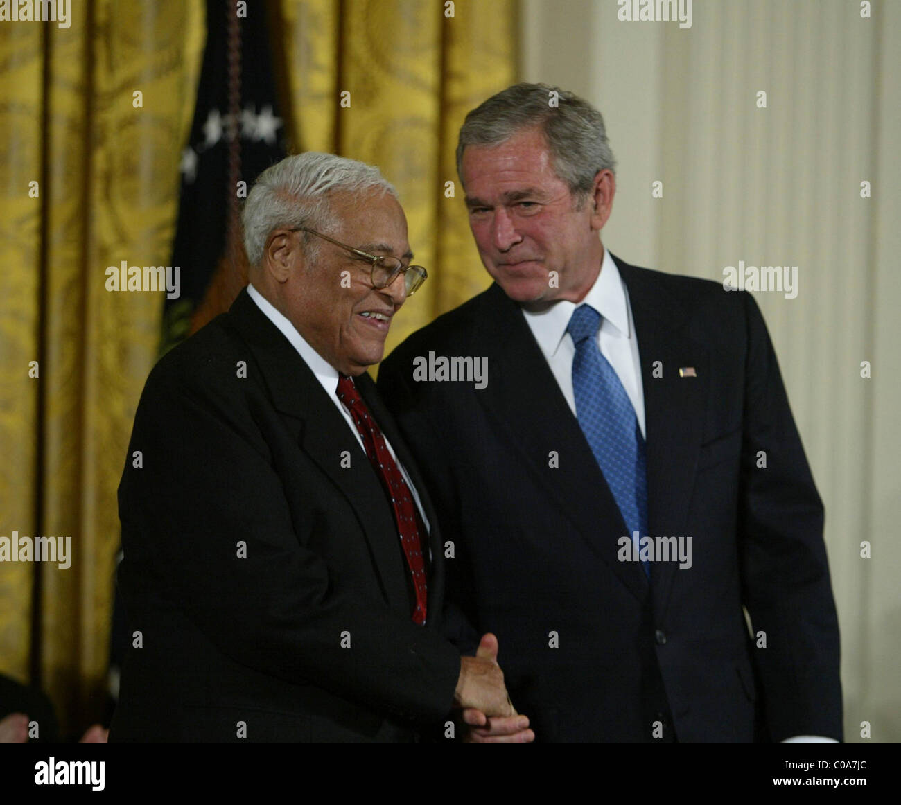 US civil rights leader Benjamin Hooks and President George Bush The ...
