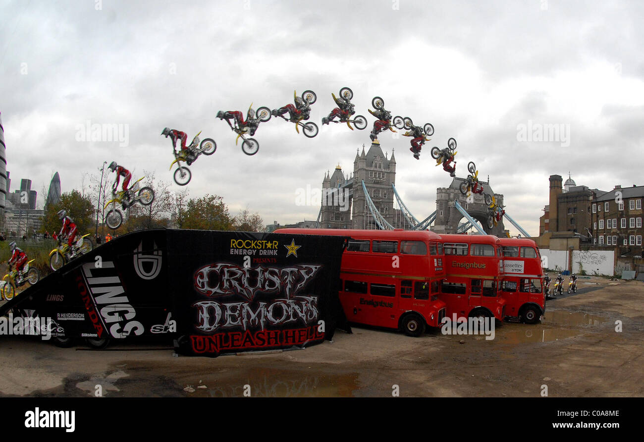 The Crusty Demons Motorcycle stunt crew, who hold six world records for ...