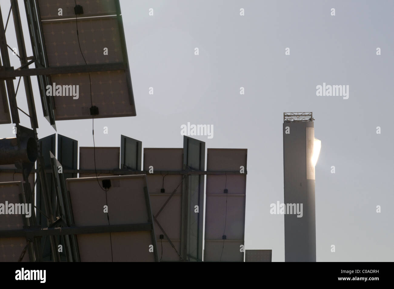 SPAIN. SOLUCAR SOLAR POWER STATION NEAR SEVILLE, USING PIONEERING PS-10 ...