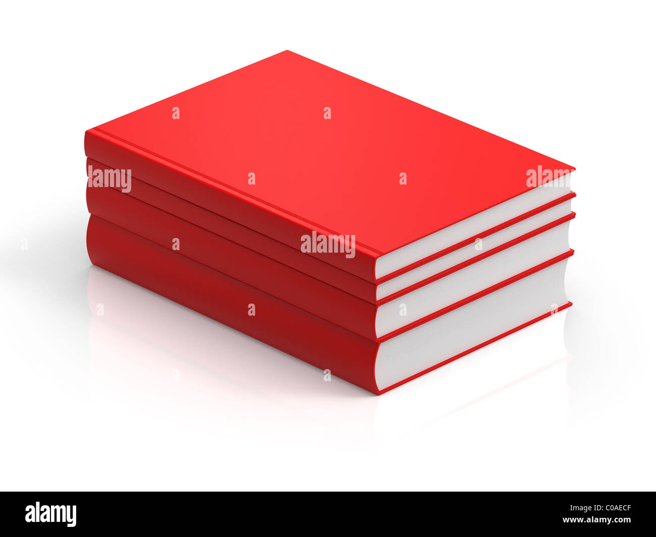 3D rendering red books on white background Stock Photo - Alamy