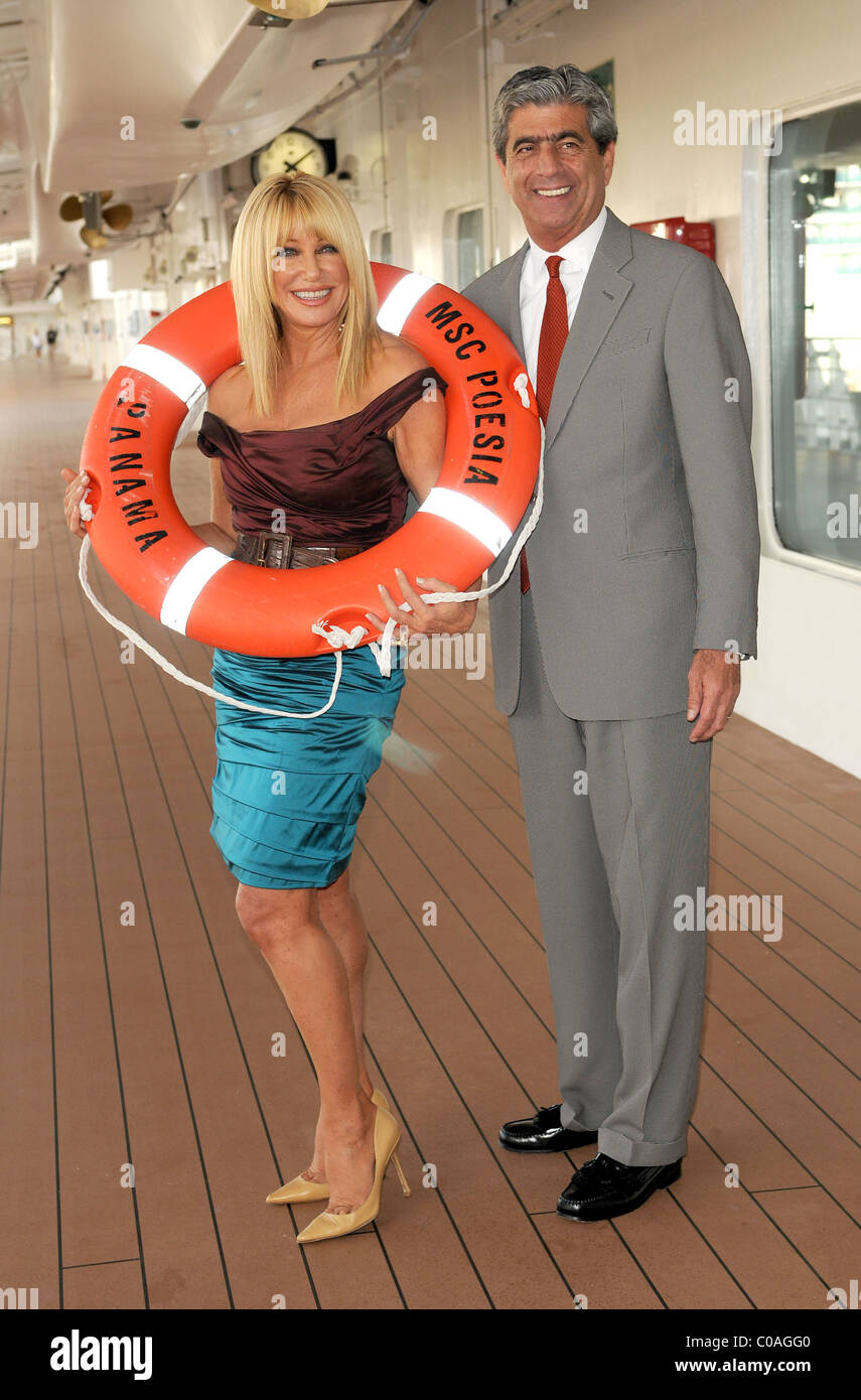Suzanne Somers and president CEO of MSC Cruise(USA) Richard E. Sasso on ...