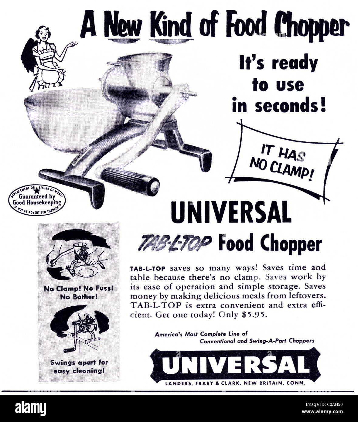 Original 1950s advertisement in American consumer magazine for table ...