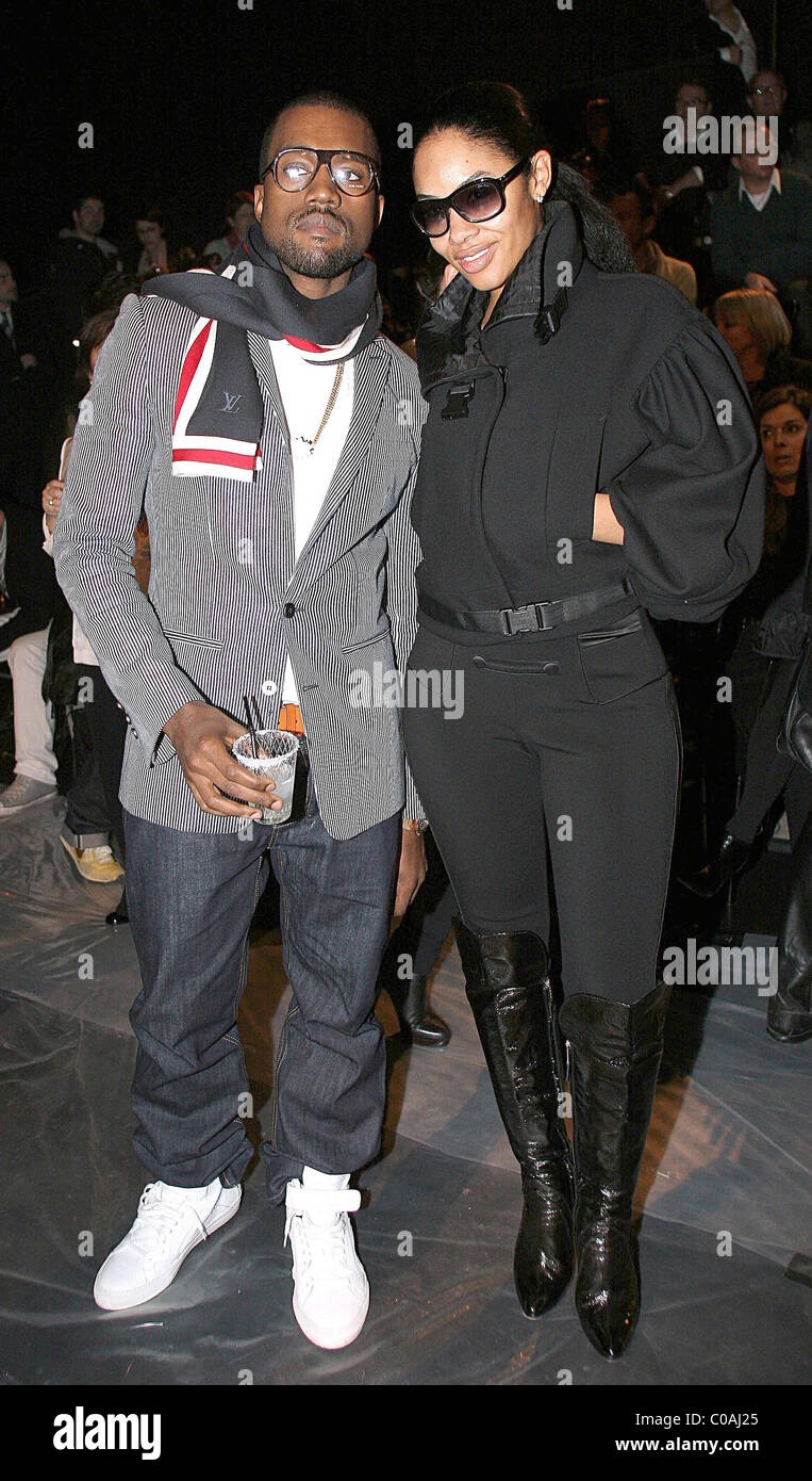 Kanye West and Alexis Phifer Paris Fashion Week Autumn/Winter 2008 ...